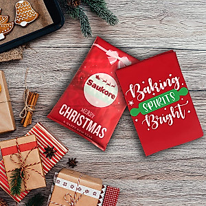 Saukore Funny Christmas Baking Aprons for Women Men Adjustable Kitchen Cooking Aprons with 2 Pockets Cute Thanksgiving Xmas Apron Gift for Bakers - Baking Spirits Bright