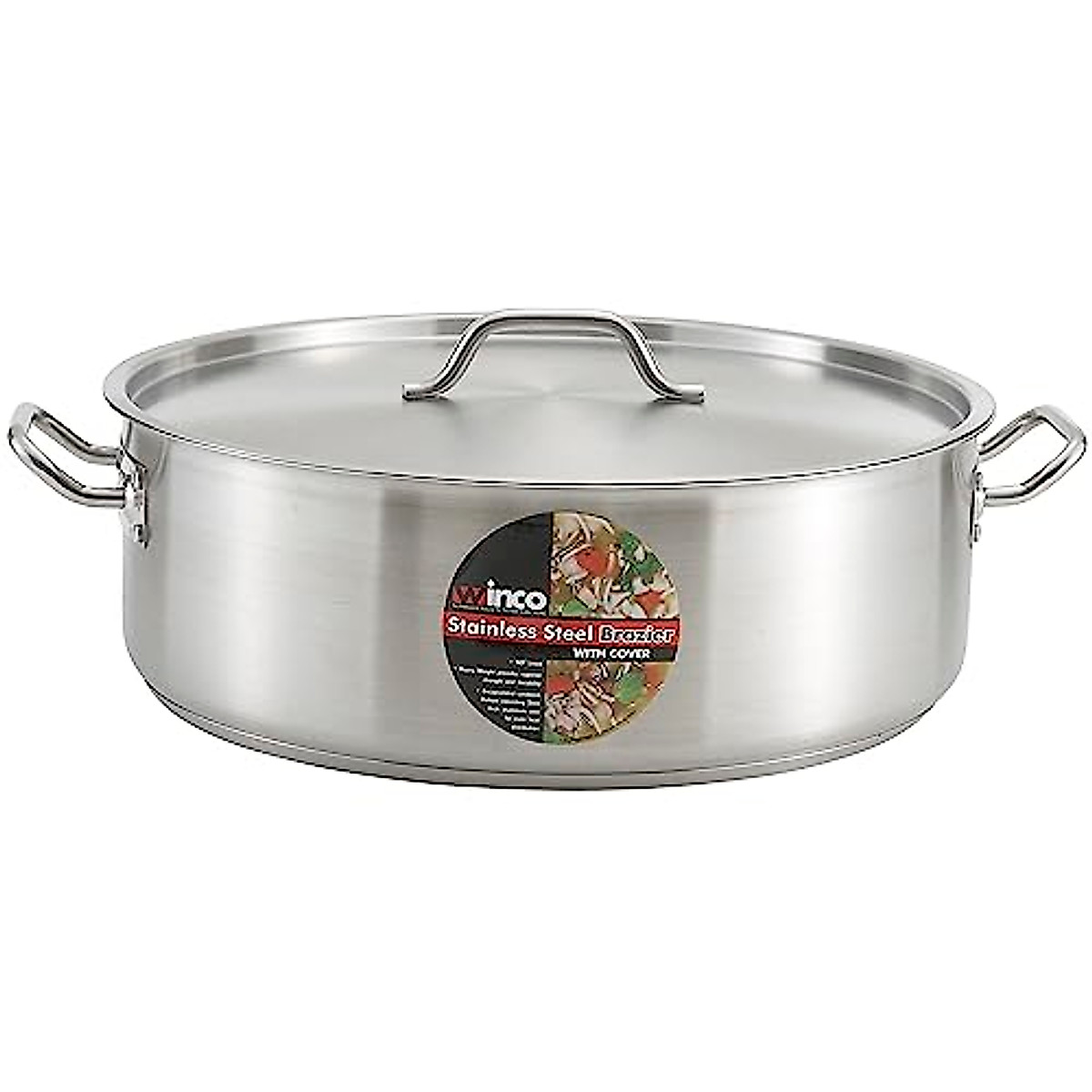 Winware Stainless Steel Winco SSLB-20 20 qt Braising Pot