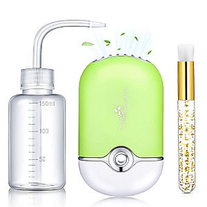 Dfsuiwk 3Piece USB Mini Portable Fans Rechargeable Handheld Lash Cleaning Kit with Facial Cleaning Brush - Perfect for Lash Extensions and Makeup Brush Cleansing