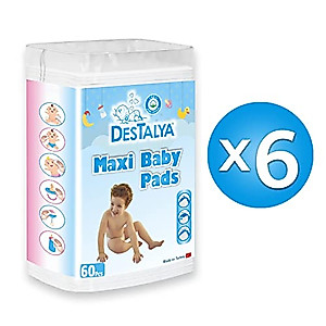 DESTALYA Baby Cotton Pads for Diaper Change - Large Cotton Squares for Sensitive Skin - Disposable Cleansing Wipes - Soft Washcloths for Personal Care, Makeup Removal (Maxi Pads 360)