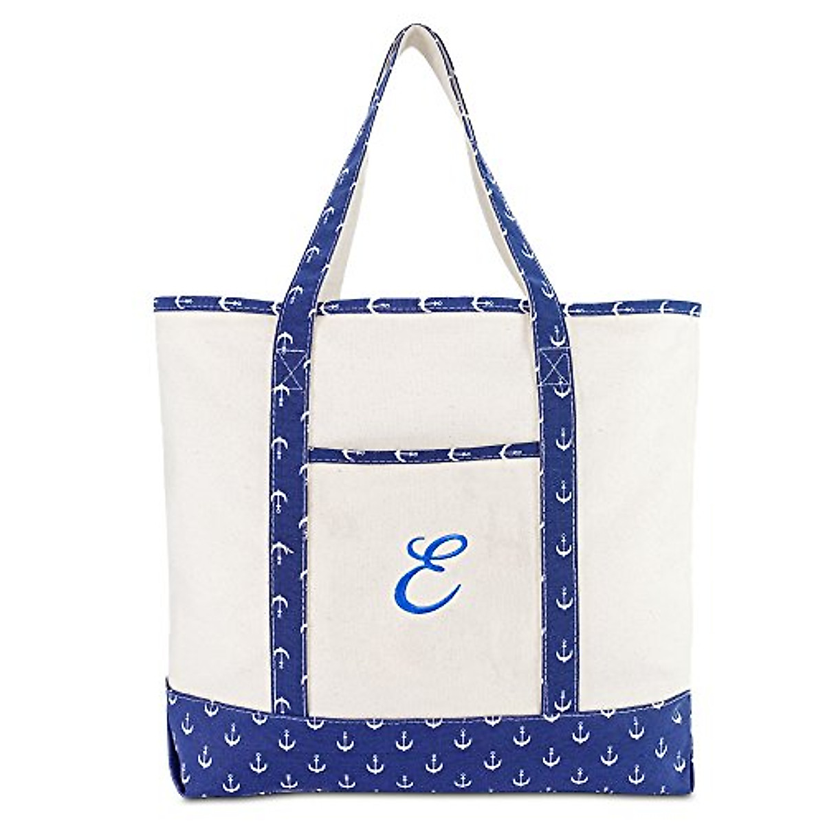 DALIX Large Tote Bag Shoulder Bags Personalized Gifts Ballent Blue Anchor E