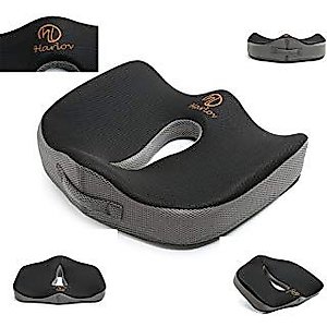 Harlov Memory Foam Seat/Chair Cushion with Cooling Gel; Designed to Reduce Back Pain, Tailbone Pain, Sciatic Relief. Ideal for Wheel Chairs, Cars and Truckers; Ideal