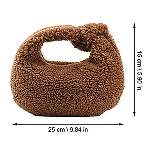 GALPADA Women Plush Handbag Tote Bags Dumpling Bag Winter Clutch Purses