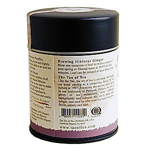 The Tao of Tea, Hibiscus Ginger Tea, Loose Leaf, 3.0 Ounce Tin to make 50 cups