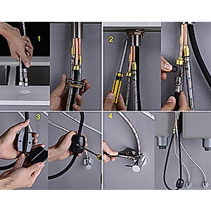 Delle Rosa Kitchen Faucet, Brushed Nickel, Single Handle, Pull-Down, 3-Way Spray Setting, Easy Installation, Lead-Free