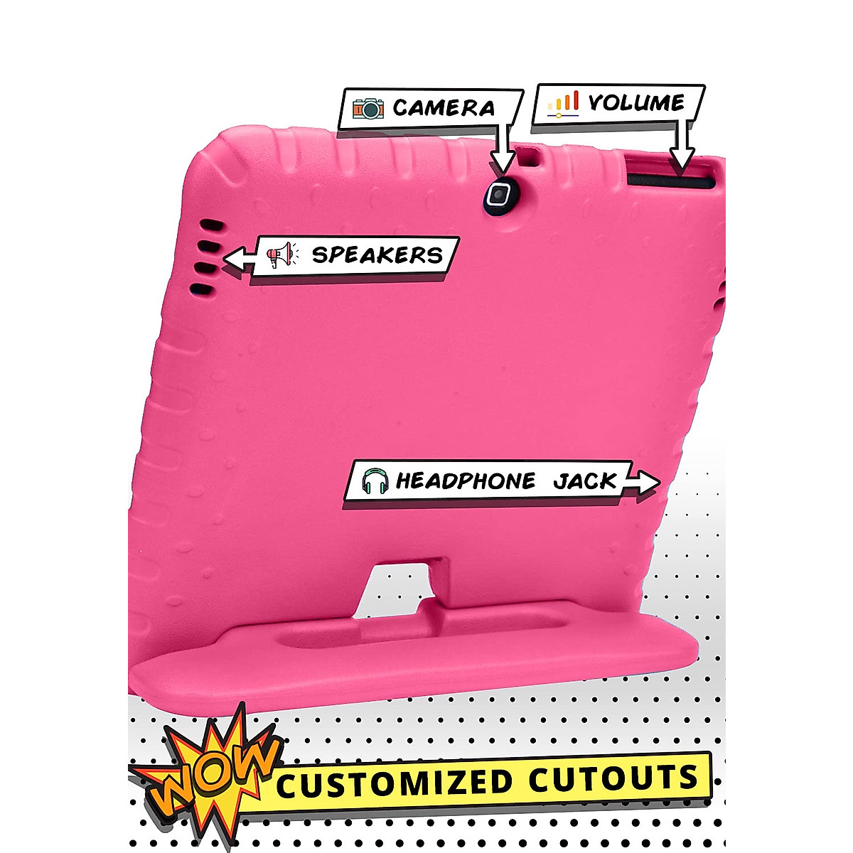 Cooper Dynamo [Rugged Kids Case] Protective Case for Samsung Galaxy Tab 4 10.1, Galaxy Tab 3 10.1 2013/2014 Released only | Child Proof Cover with Stand, Handle (Pink)
