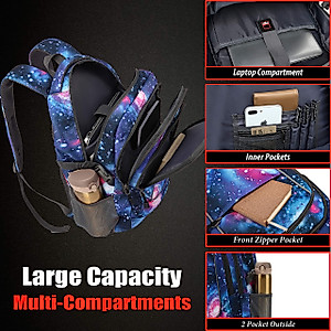 ProEtrade Extra Large Backpack Bookbag for College Travel Laptop Business Hiking Backpack Fit Laptop Up to 17 Inch Sturdy Multi Compartment Gifts for Men Women Night Light Reflective (Light Galaxy)