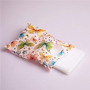 NUOMI Butterfly Plastic Merchandise Bags with Die Cut Handle 100 Pcs Glossy Retail Bags for Shopping, Gifts Wrapping, Goodies, Party Favors, Birthdays