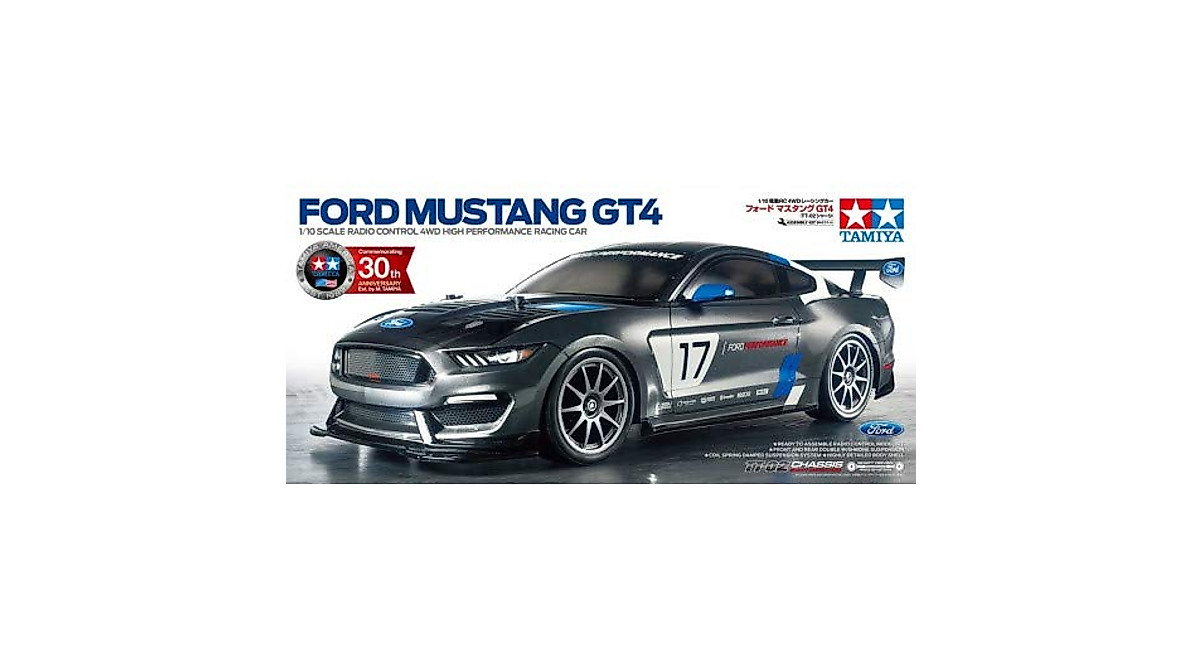 Tamiya 1/10 RC Ford Mustang GT4 Race Car Kit with TT-02 Chassis