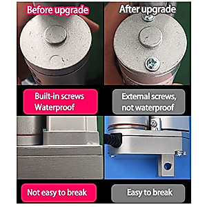 Electric Heavy Duty Linear Actuator Motor DC 12V 24V 50mm - 800mm High Speed/Low Speed Max. 2000N Waterproof IP65 Electric Stand Lifting Rod(60mm/s-250N(25KG),12V-100mm)