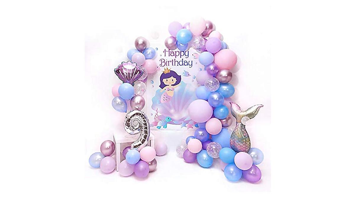 Mermaid Balloons Set for Girls' Birthday - 7pcs