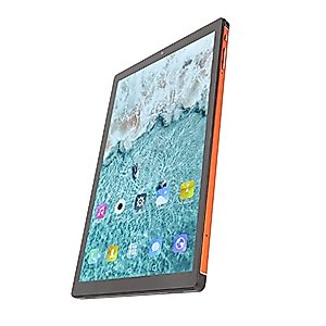 RTLR Orange Tablet, HD Tablet 5800mAh 5G WiFi 10.1 Inch 3 Card Slots for Office (US Plug)