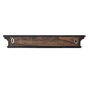 NovaSolo Halifax Mindi Wood Floating Wall Shelf - Long in Black Wash