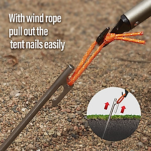 TiTo Titanium Tent Pegs Stakes Lightweight Snowfield Grassland Heavy Duty Tent Nails for Outdoor Camping Hiking and Plant Support Garden Stakes 4pcs/6pcs (8×300mm-4pcs)