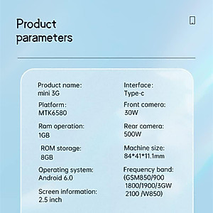 SOYES XS13 Super Mini 3G Smartphone Android 6.0 Portable Small Mobile Phone 2.5'' 1GB RAM 8GB ROM Backup Cellphone Lightweight 500mAh 5MP Student Cellphone Quad Core Celular (Green)