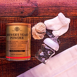 Solgar Brewer's Yeast Powder, 14 oz - Rich Source of Amino Acids, B-Complex Vitamins, Minerals, & Protein - Natural, Unflavored, Unsweetened - Dairy Free, Vegetarian - 13 Servings (Packaging may vary)