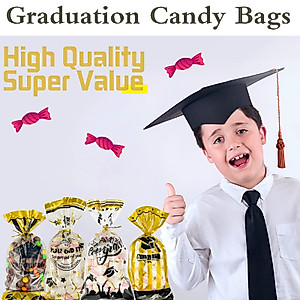 Bnsikun 100Pcs Graduation Cellophane Bag Graduation Treat Bags Candy Popcorn bags Cello Bag Party Favors Gifts Bags for Graduation Party Table Setting