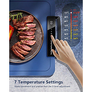 Food Warming Mat for Electric Warming Tray: 24H Timer Full Surface Heating Food Warmer - 7 Temperature Portable Food Warming Mat for Buffet - Silicone Heating Mat for Parties and Daily Use
