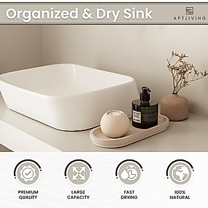 Diatomaceous Earth Sink Caddy Kitchen Sink Organizer - Fast Drying Kitchen Sink Caddy - Instant Dry Kitchen Sink Sponge Holder - Minimalistic Stone Kitchen Sponge Holder For Sink - Dish Sponge Holder