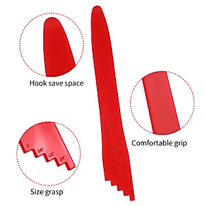 ASTER 4 Pieces Canning Kit-2 Pieces Canning Magnetic Lid Lifter Canning Lid Lifter (7 Inch) 2 Pieces Canning Bubble Popper Remover Canning Lid Magnet Tools(Red)