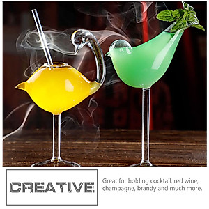 Healvian 4Pcs Bird Cocktail Cup Bird Shaped Glass Goblet Novelty Wine Champagne Goblet Martini Cups Wine Toasting Glasses for Kitchen Bar