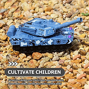 LUOZZY 3Pcs Simulation Tank Models Pull Back Tank Toy Desktop Tank Decor Creative Gifts - Yellow + Blue + Green