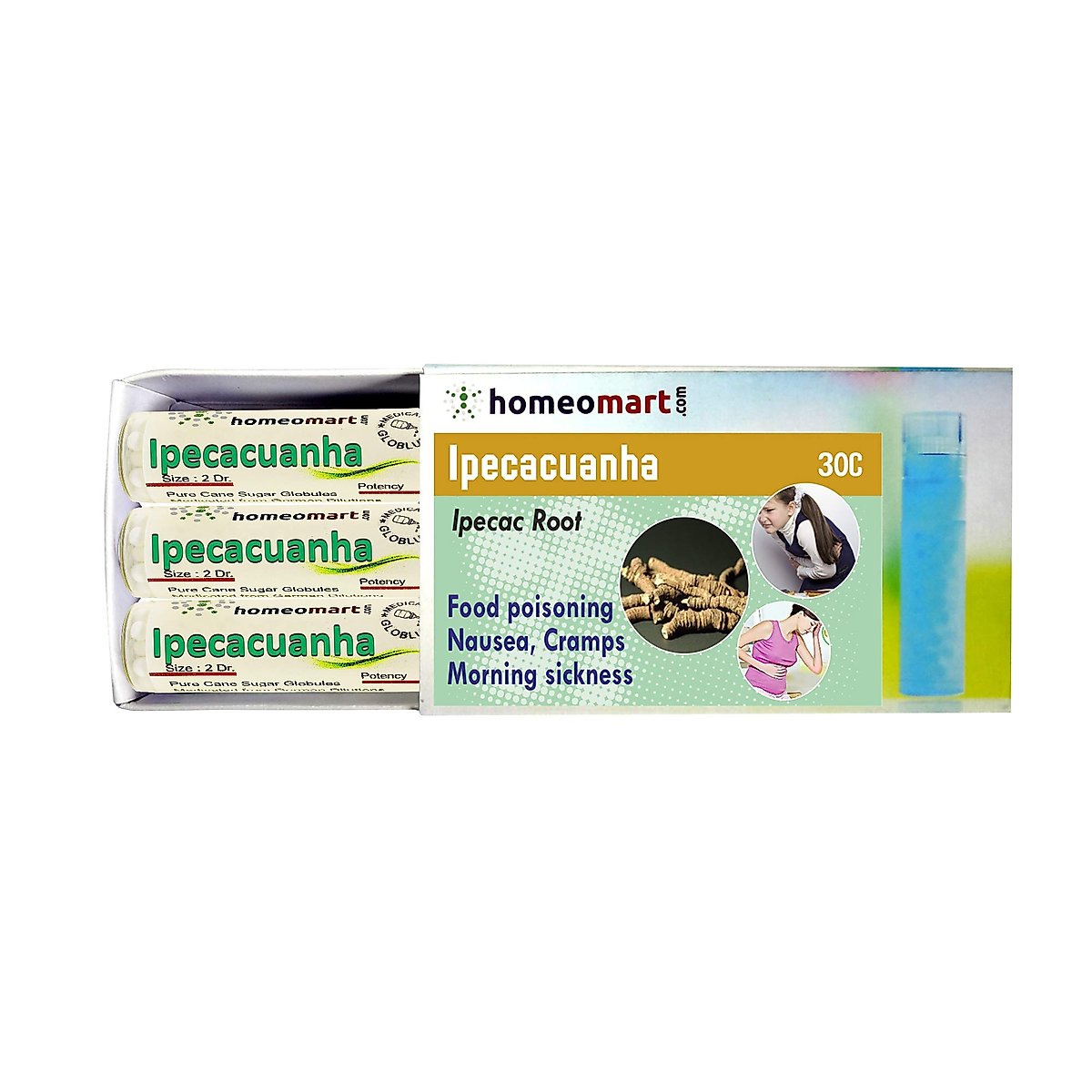 homeomart.com Ipecacuanha Homeopathy Pellst (Pills) in 30C Potency, Pack of 3