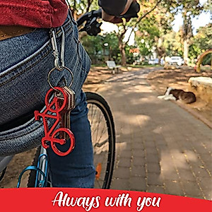 Jescun kakun Bicycle Key Holder for Wall Adhesive Key Rack - 4-in-1 Wall Mounted Key Holder, Decorative Key Chain, Bottle Opener, Bag & Belt Holder - Adhesive Key Holder for Wall with 3 Bike Keychain