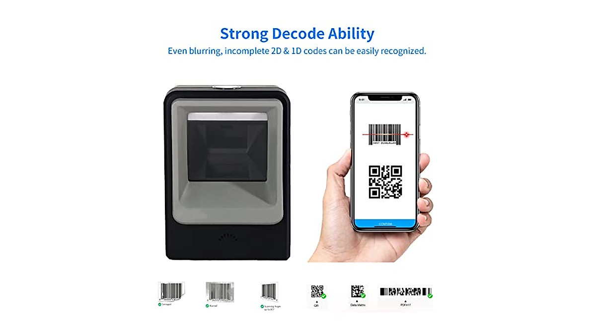 Get Handsfree 2D 1D Desktop Barcode Scanner | Scan QR Codes