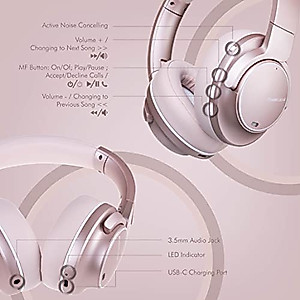PowerLocus Active Noise Cancelling Headphones, Bluetooth Over-Ear Headphones with Noise Reduction, 70Hrs Playtime, Wireless Headphones, Hi-Fi Deep Bass, Foldable with Microphone for Phones/Laptops/PC