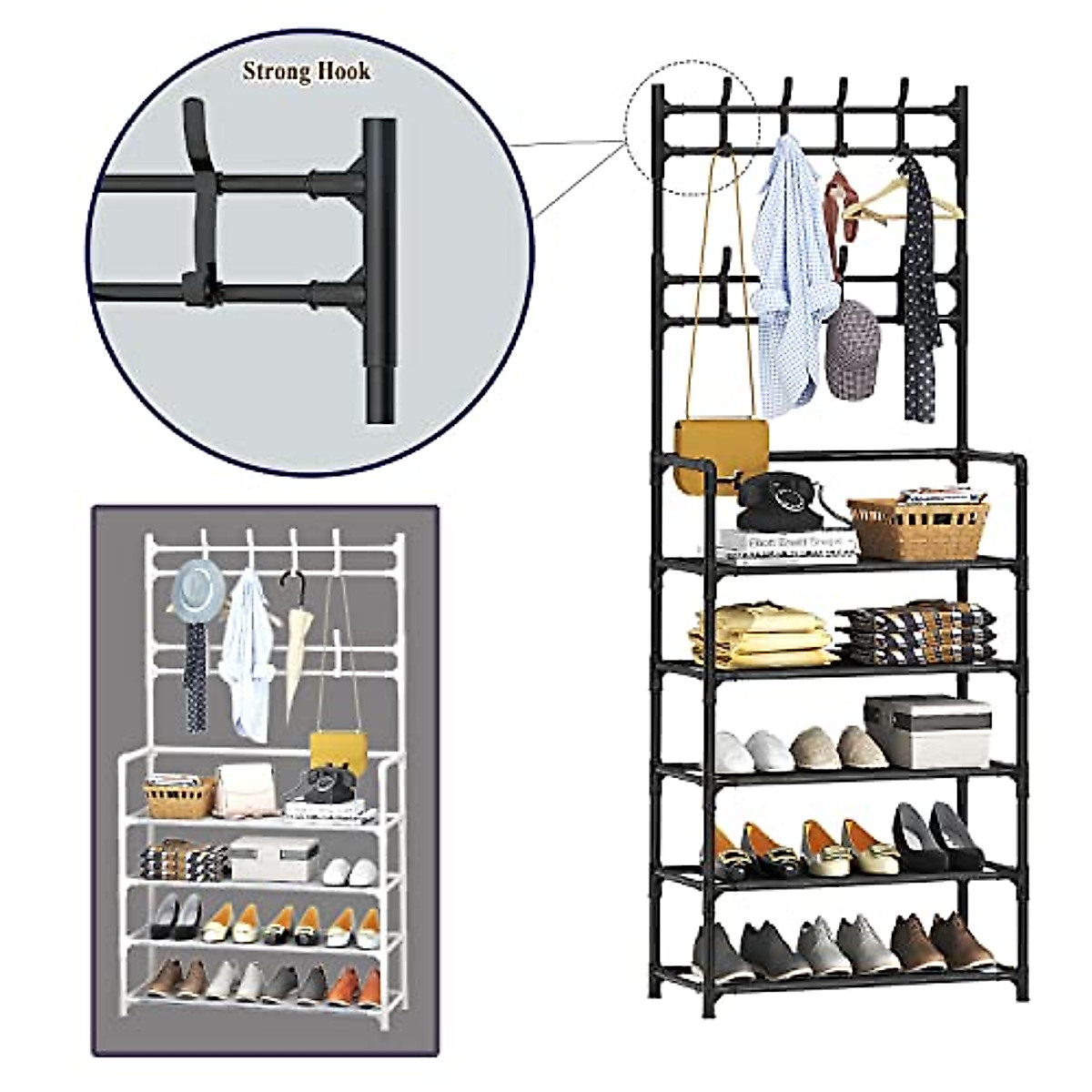 YAN WU YING ® White Shoe Rack, Shoe Shelf, Shoe Storage Organizer for Door, Entryway, Large Shoe Rack for Men,5 Tiers Shoe Organizer