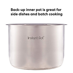 Instant Pot IP-POT-SS304-60 Genuine Stainless Steel Inner Cooking Pot - 6 Quart & Tempered Glass Lid, Stainless Steel Rim, for 5 Qt/L or 6 Qt/L Models