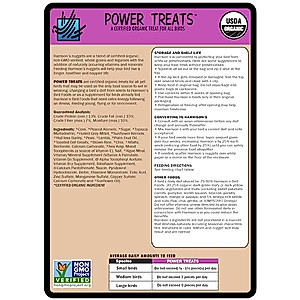 Harrison's Bird Food Power Treats with Red Palm Fruit Oil, 1 lb. 454g