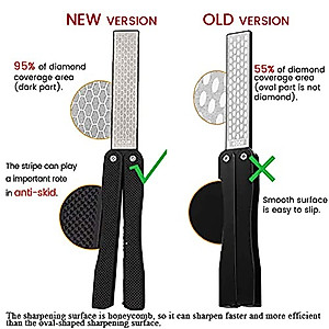 RAXMIN 5" Diamond Pocket Sharpener Folding Knife Garden Tools Sharpening 400/600 Grit Double Sided