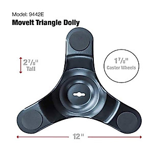 Shepherd Hardware Move-It 9442 12-Inch Steel Tri-Dolly, 300-lb Load Capacity, 12 Inch, Black