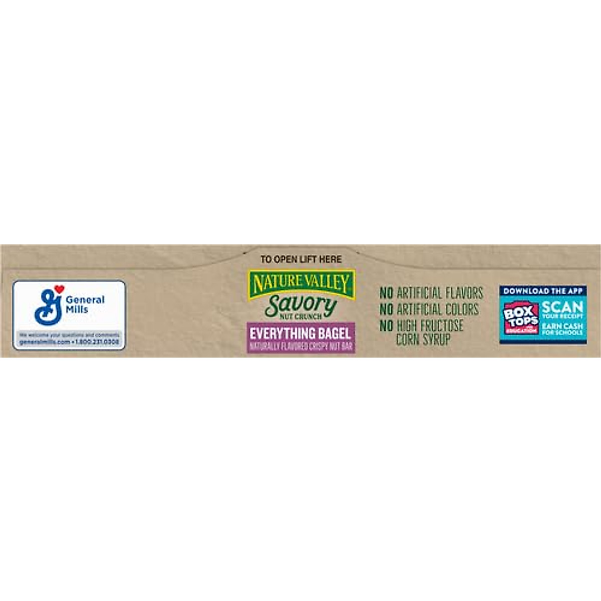 Nature Valley Savory Nut Crunch Bars, Everything Bagel, 0.89 oz, 5 bars