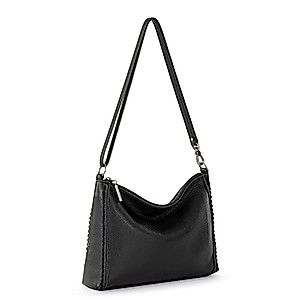 The Sak Lumi Crossbody in Leather, Convertible Crossbody, Black