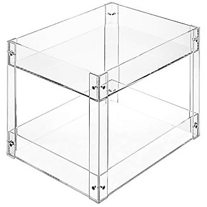 MyGift 2-Tier Clear Acrylic Desk Organizer Document Tray, Home Office Desktop Paper Tray