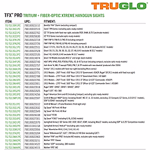 TRUGLO TFX Pro Tritium and Fiber Optic Xtreme Handgun Sights for Beretta PX4 Storm (Front Sight Only), Black, One Size