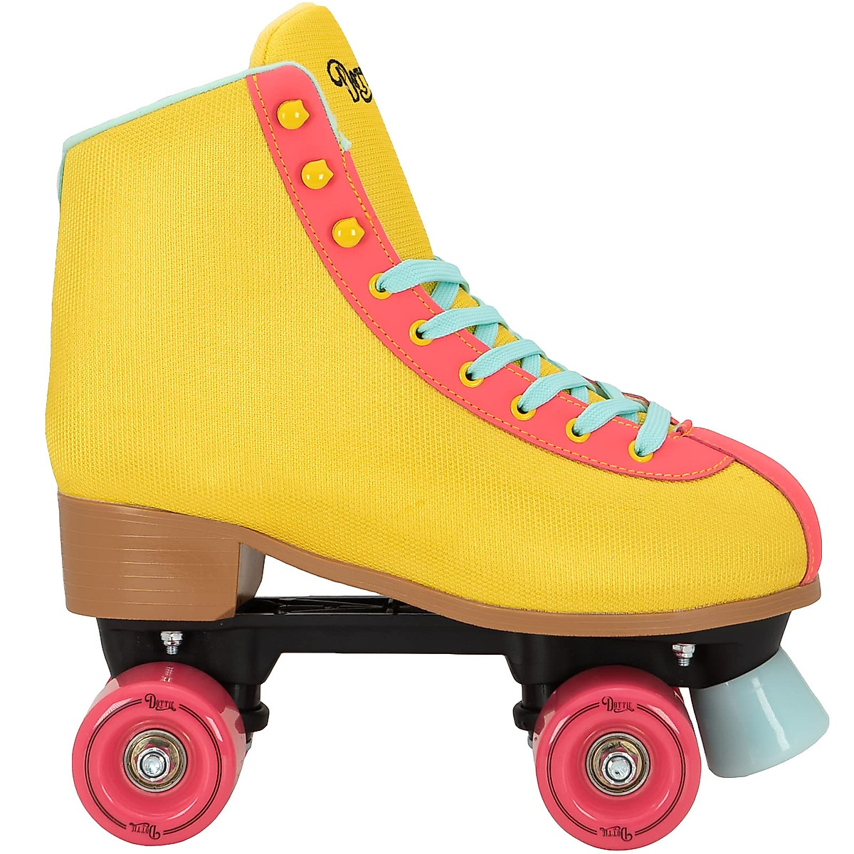 Lenexa Dottie Roller Skates - Indoor/Outdoor Roller Skates for Women - Roller Skates for Girls - Roller Skates for Kids (Ladies' 7, Yellow)