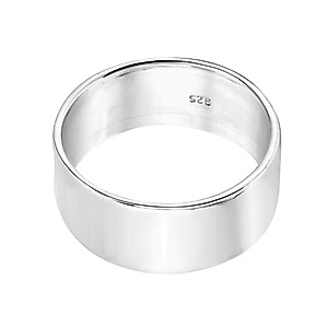 AeraVida Plain Cigar Band 10mm Width .925 Silver Ring | Statement Fashion, Promise Ring, Couple Unisex Ring | Size 10