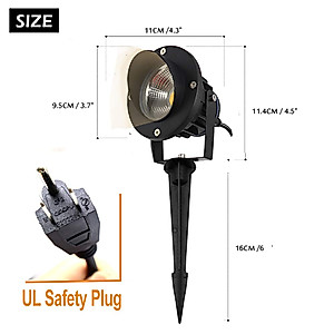 VanRayal 10W Outdoor Landscape Spotlights,120V WarmWhite Garden Pathway Light for Yard,Patio,Lawn, Wall, Flood,Driveway,Tree Lighting,6.5ft Wire,UL Cert,2 Pack