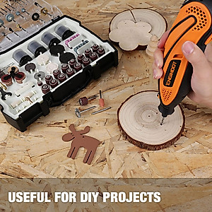 Rotary Tool Accessories Kit, ENGiNDOT 361 Pieces 1/8-Inch Diameter Shanks, Multifunctional Tools Universal Accessories for Easy Cutting, Grinding, Sanding, Carving, Polishing, Drilling