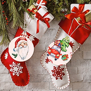 Max Fun 60PCS 3.5" DIY Wooden Christmas Ornaments Unfinished Predrilled Wood Slices Circles for Crafts Round Centerpieces Discs Holiday Hanging Decorations