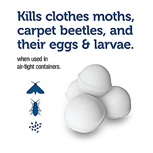 Enoz Para Moth Balls, Kills Clothes Moths and Carpet Beetles, No Clinging Odor, 4 Oz (Pack of 4)