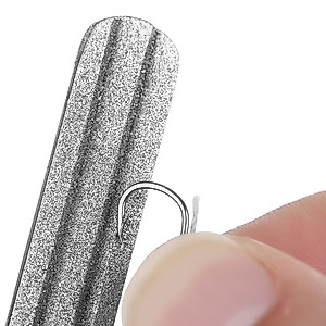 1 Piece Fishing Hook File Fishing Hook Sharpener Double Side Fishing Hook Hone Diamond Fishing Hook Sharpener Fish Hook Grinding File Fishing Accessory, Red