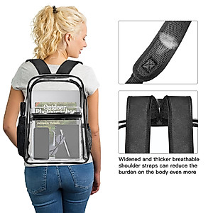AZKAQA Clear Backpack Transparent See Through Backpack for Security Sports Work Travel Stadium Casual Daypack Backpacks