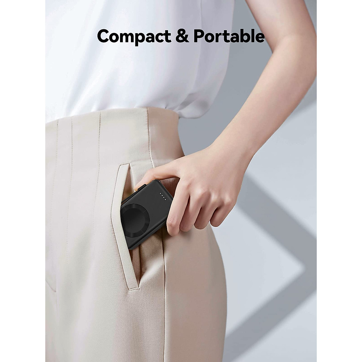 LVFAN Portable Charger for Apple Watch, 4000mAh iWatch Charger Power Bank Wireless Battery Pack Magnetic Travel Smartwatch Charger for Apple Watch Series 10 9 8 7 6 5 4 3 2 1 SE Ultra 2 Ultra (Black)