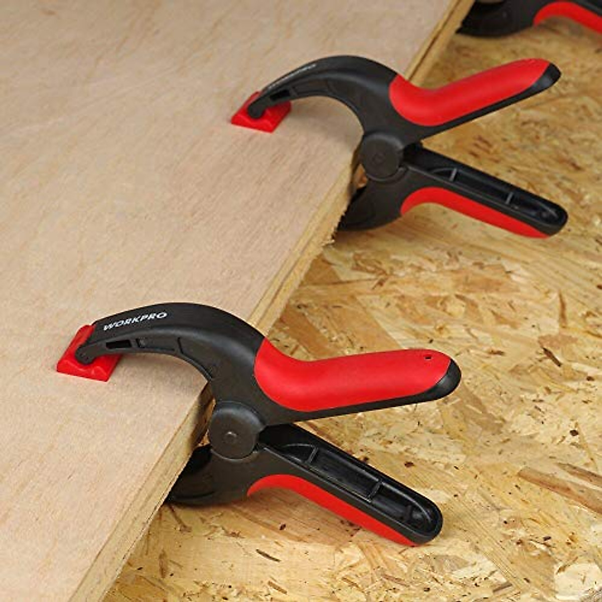 WORKPRO W032012 Nylon Spring Clamp, 3 In., Pivoting Jaw Nose, Ergonomic (Single Pack)