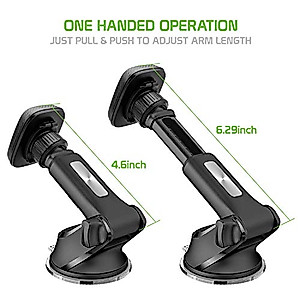 Cellet Magnetic Windshield & Dash Car Mount, Phone Holder, Desk Stand, Cradle with Extendable Arm Compatible with iPhones Samsung Galaxy, Note, Moto, LG, Nokia Google Pixel Phones